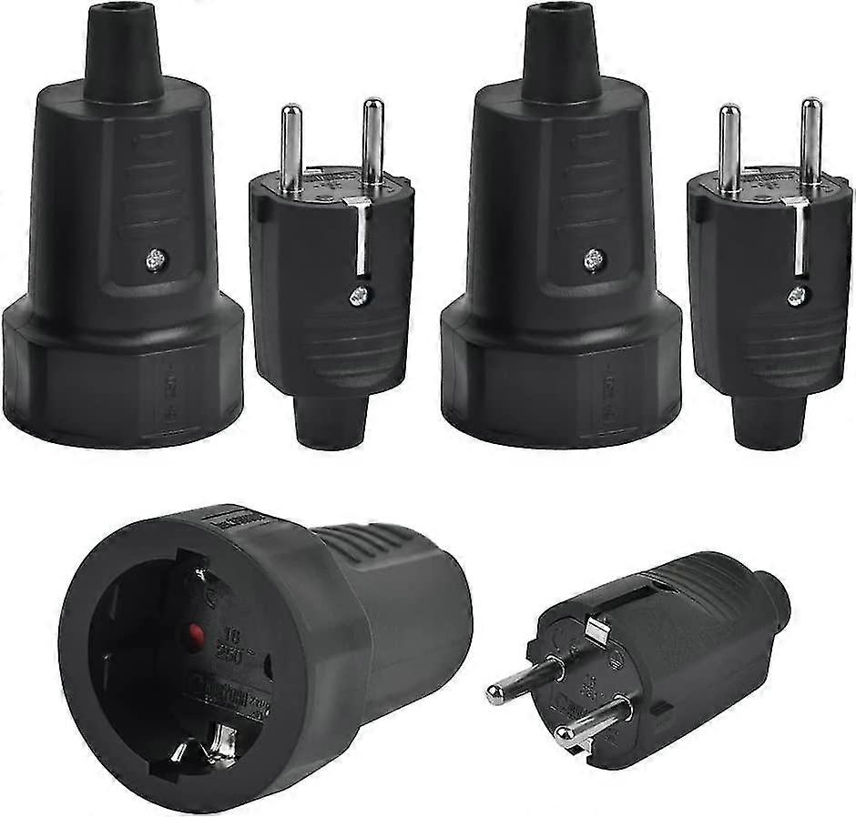 3 Ip44 Male Plugs And 3 Female Sockets, 2 Pin 250v 16a Electrical Plug ...