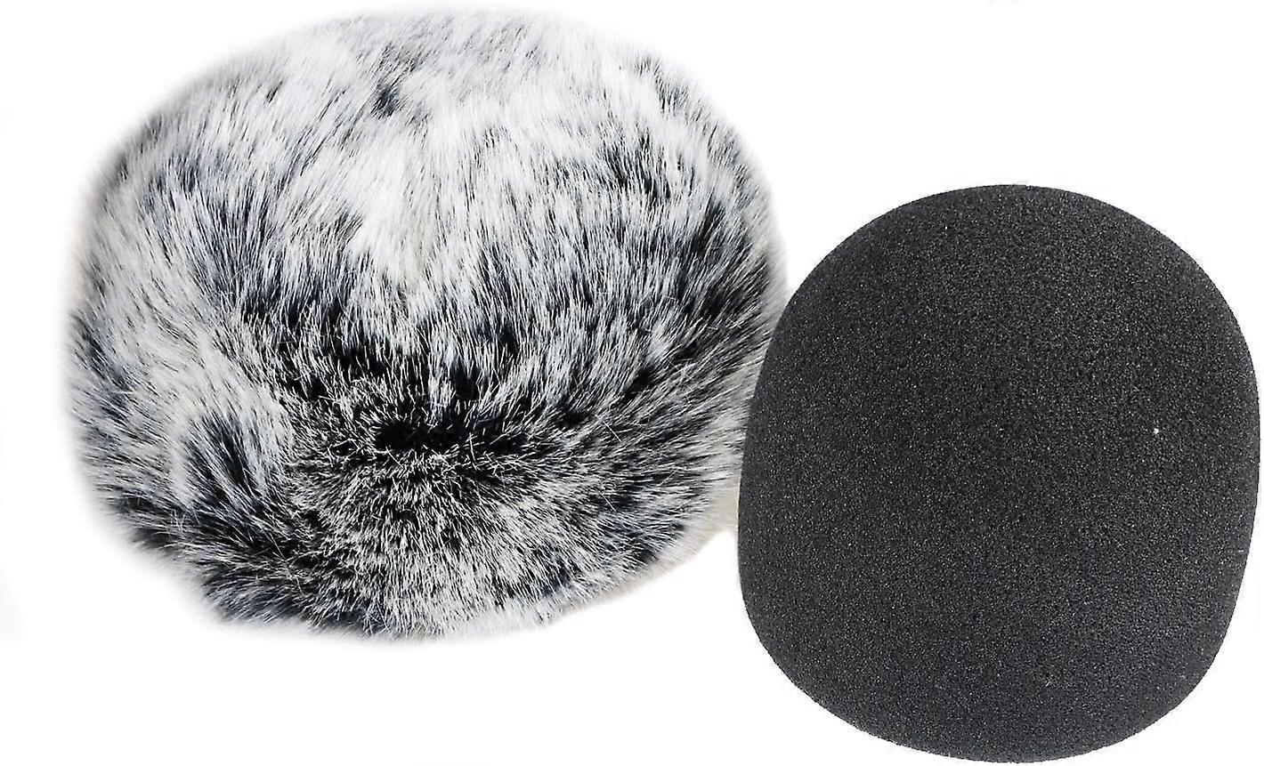 Foam Microphone Windscreen with Furry Windscreen Sleeve - Microphone ...