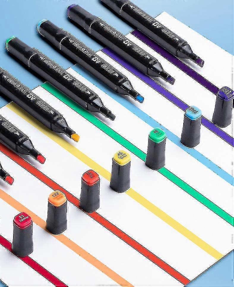 Alcohol Felt Pen Set - 30/40/60/80 Color Markers - Dual Brush - Manga ...