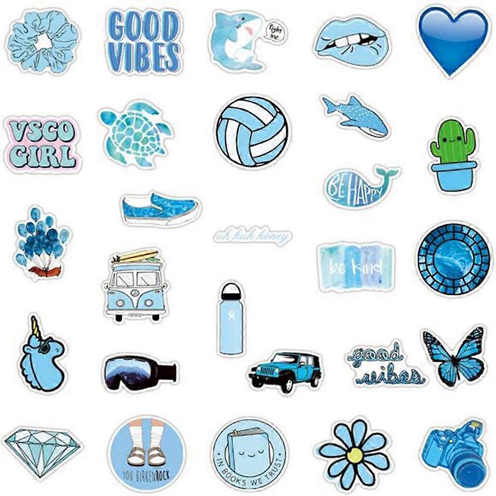 50 PCS Blue Cute Stickers, Aesthetic Stickers, Cute Stickers, Vinyl ...
