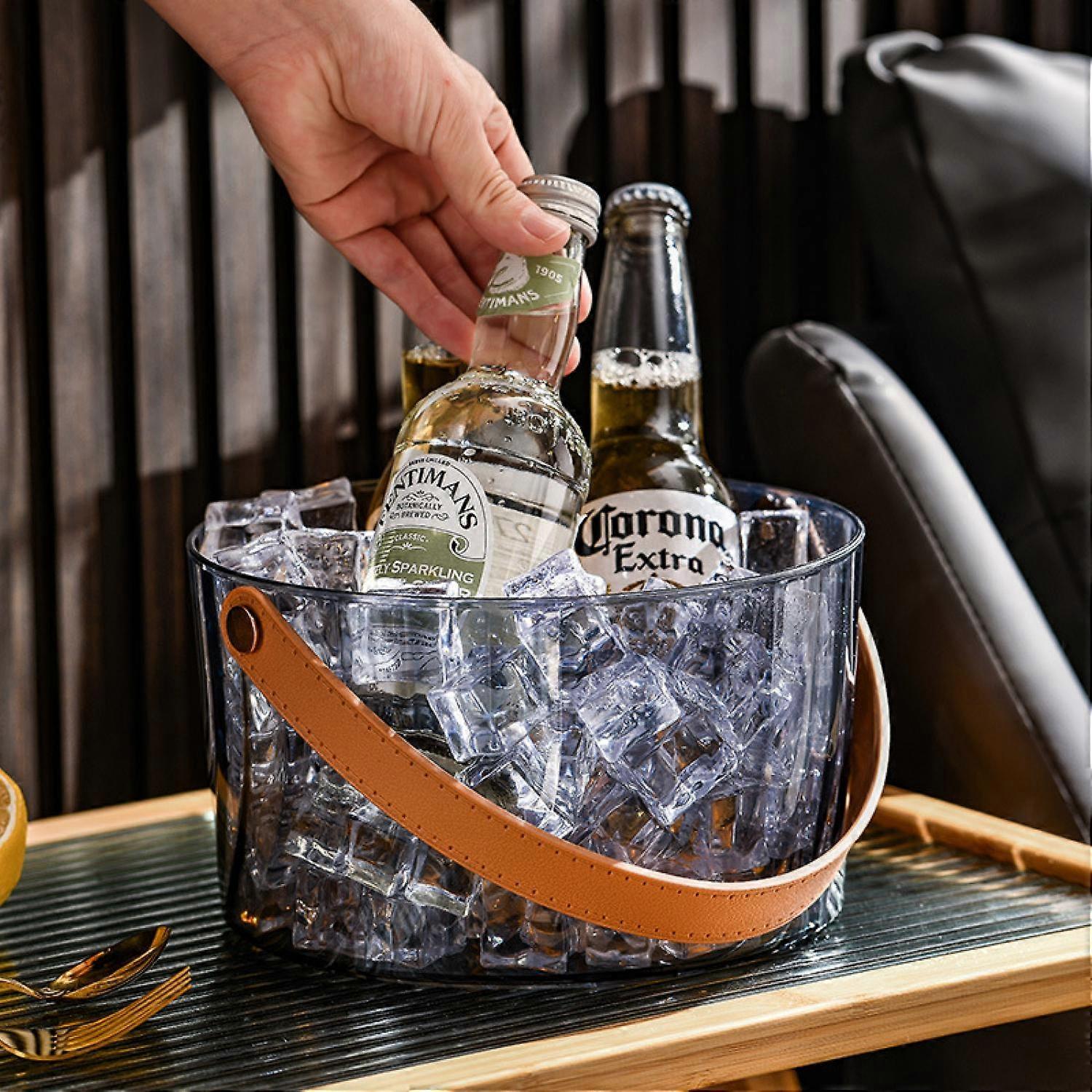 Glass Ice Bucket - Beverage Bucket Cocktail Home Bar Accessories, Wine ...