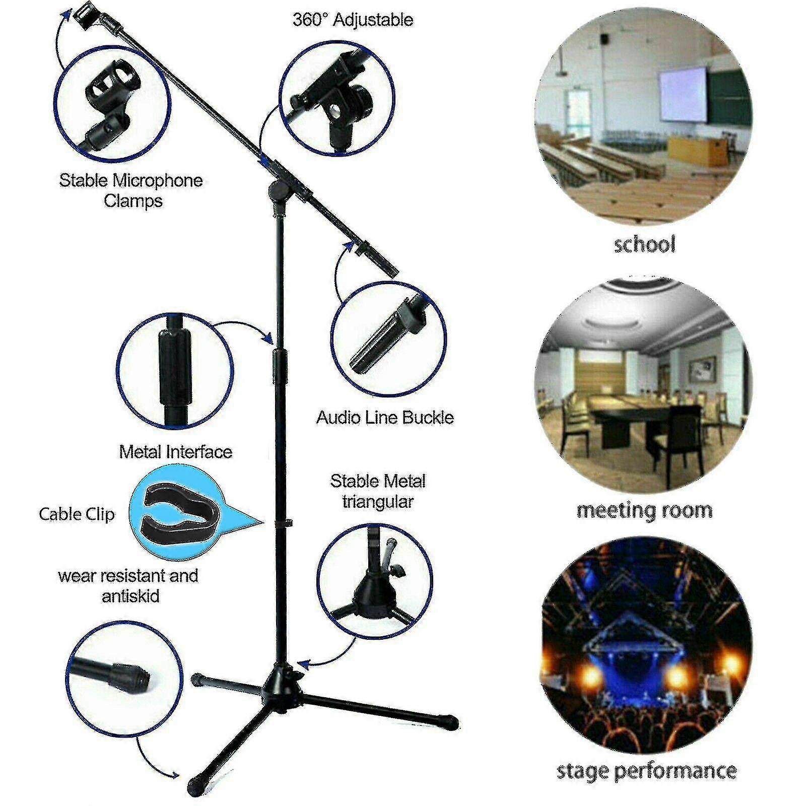 Adjustable Professional Boom Microphone Mic Stand Holder With Free ...