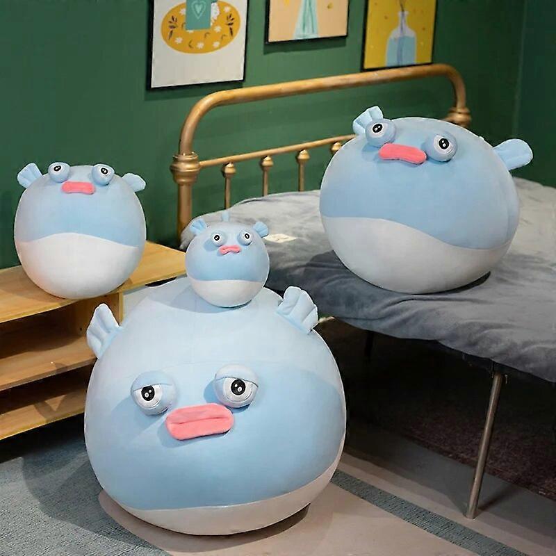 30-70cm Pink Large Round Blowfish Plush Stuffed Animal Puffer Fish Soft ...
