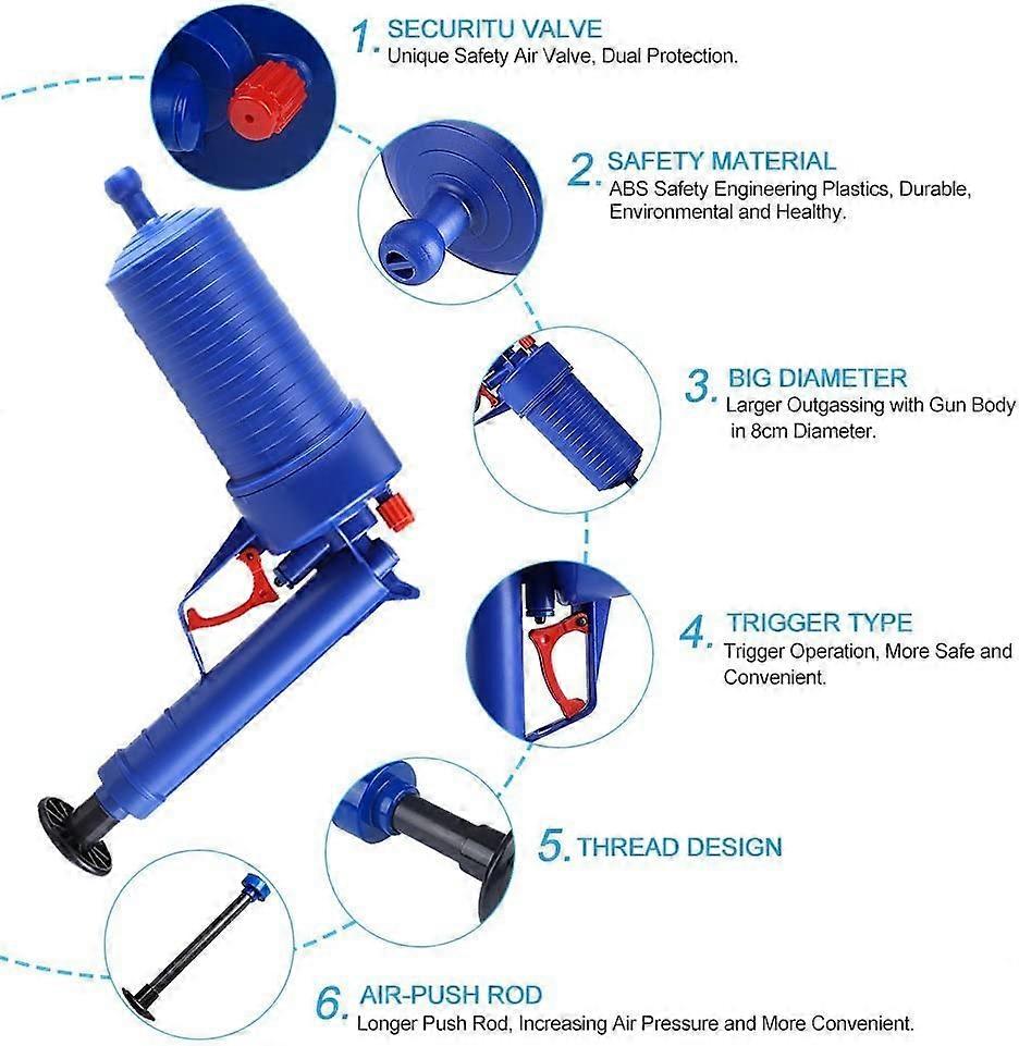 Air plunger gun, toilet plunger, high pressure powerful drainage impact ...