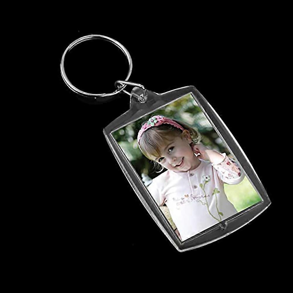 10PCS Clear Keyring Acrylic Photo Key Chain Picture Frame Blanks DIY ...