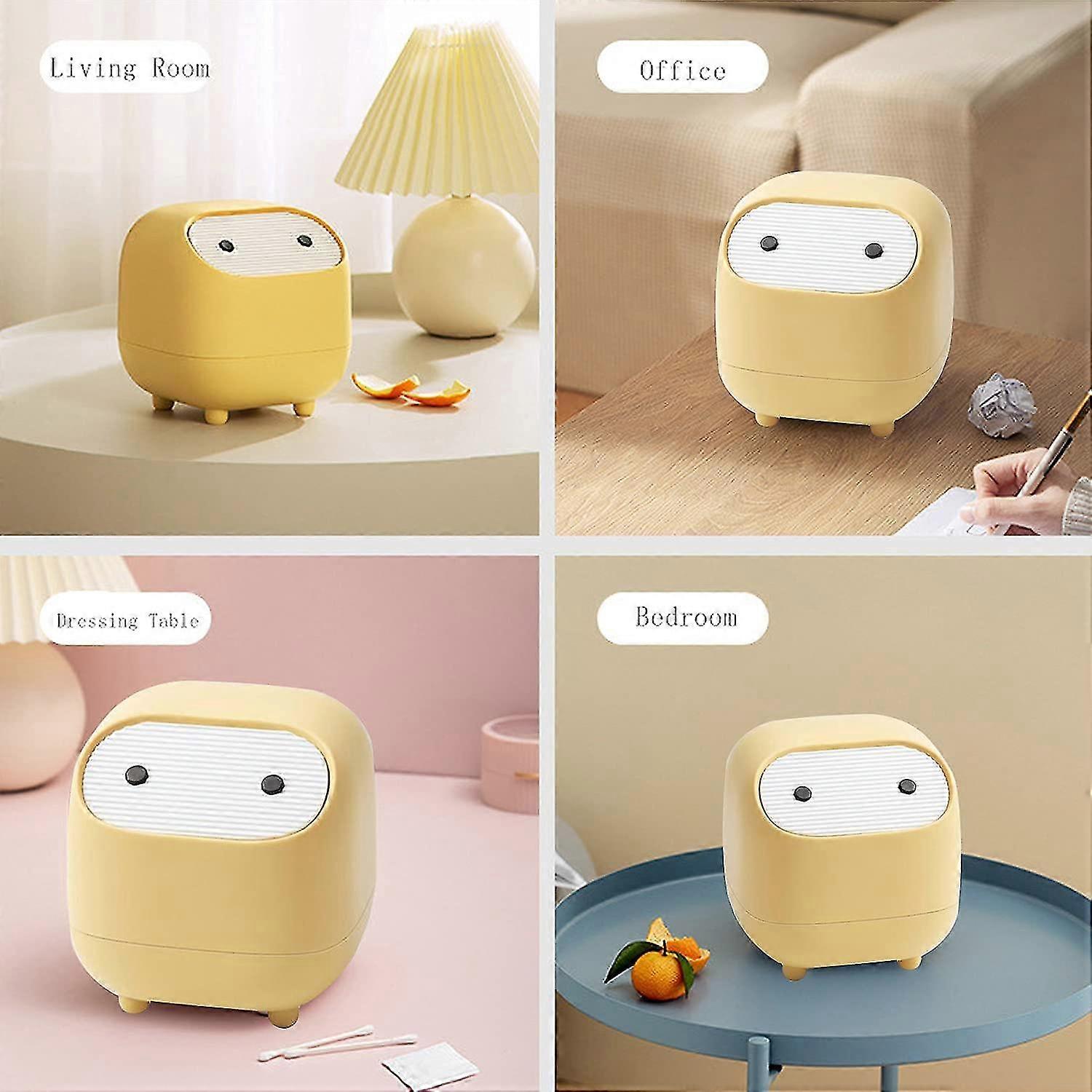 Small trash can, cute ninja desktop trash can with lid, trash can for ...