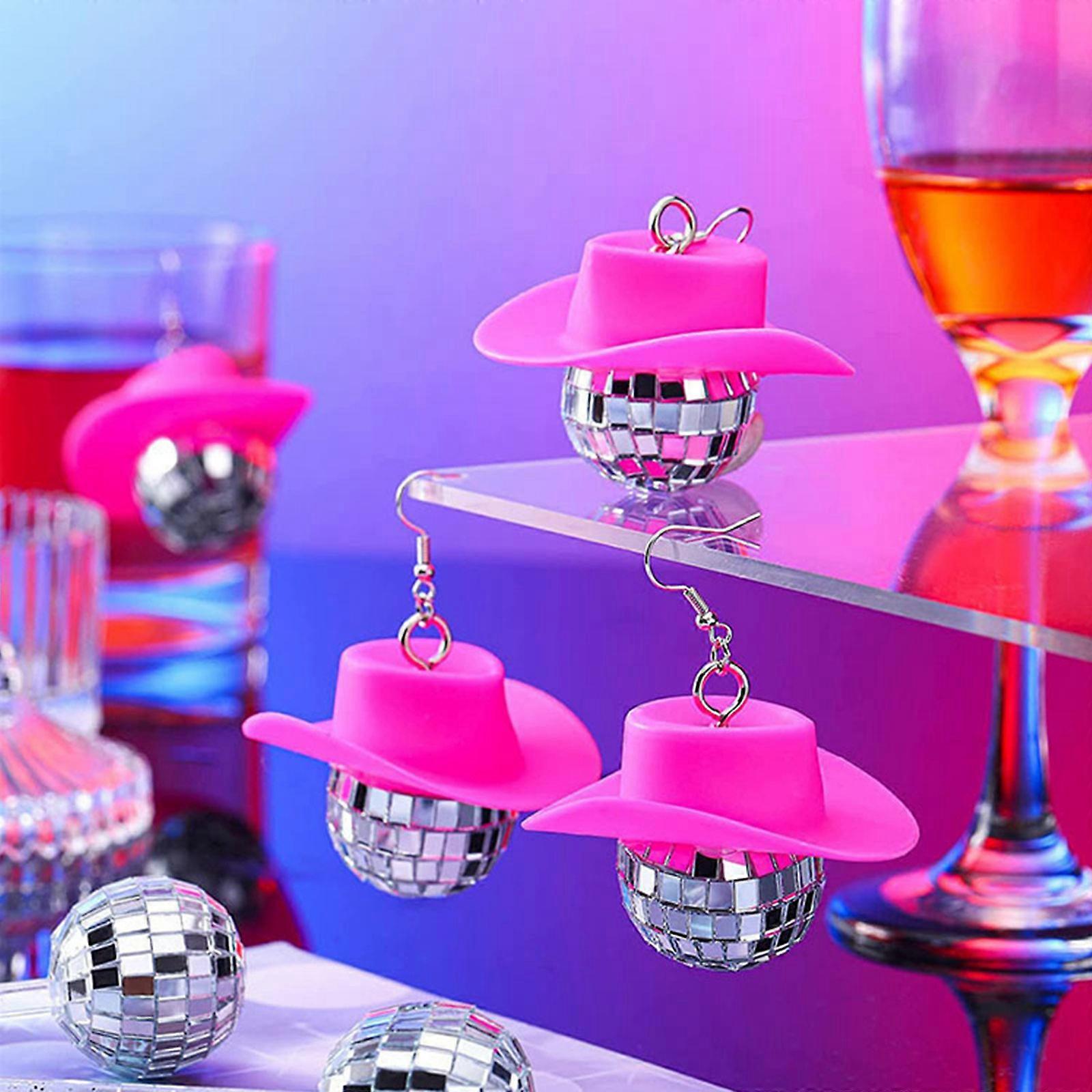 Mirror Ball Earrings, Vintage Disco Ball Headband, Punk Disco Party ...