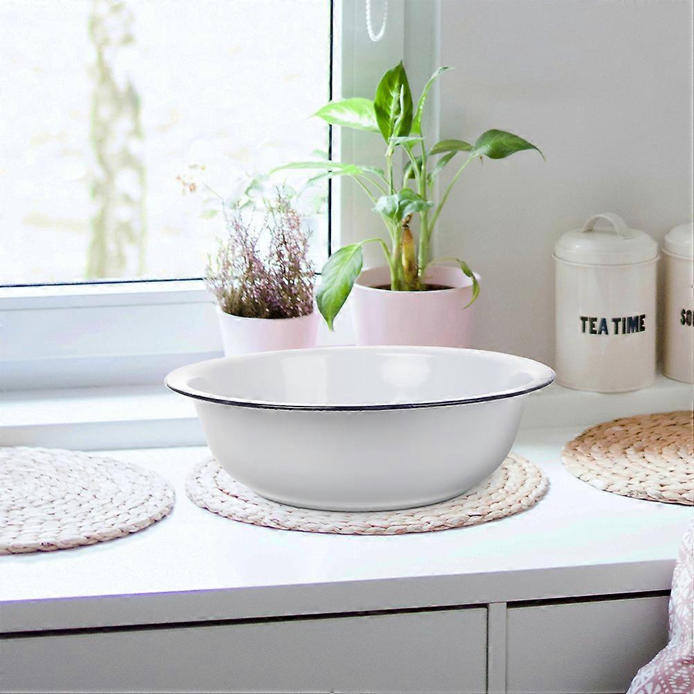 Large Enamel Basin Vintage Enamel Mixing Bowl Kitchen Enamelware Dishes ...