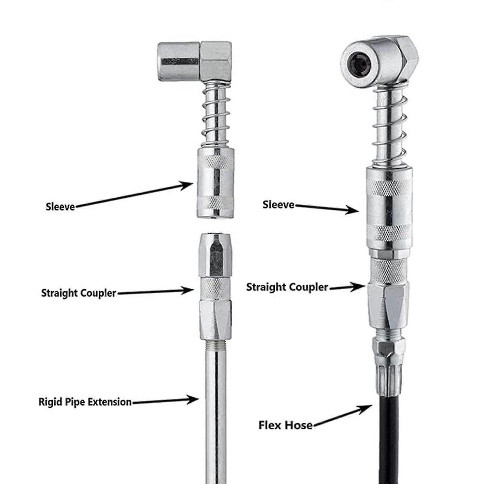90 Degree Grease Coupler for Car/Truck/Farm Equipment, Spring-Loaded ...