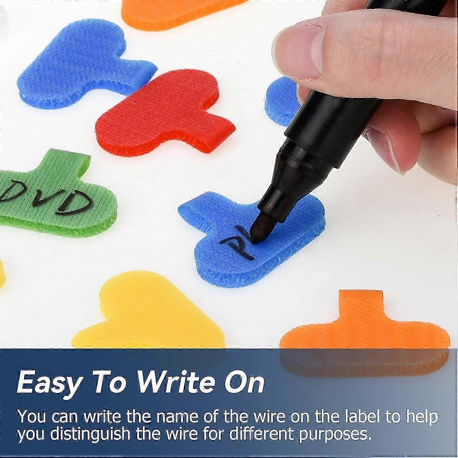 Cable Labels, Oval, Multi-Color (30 Pack) Write On Cord Labels, Wire ...