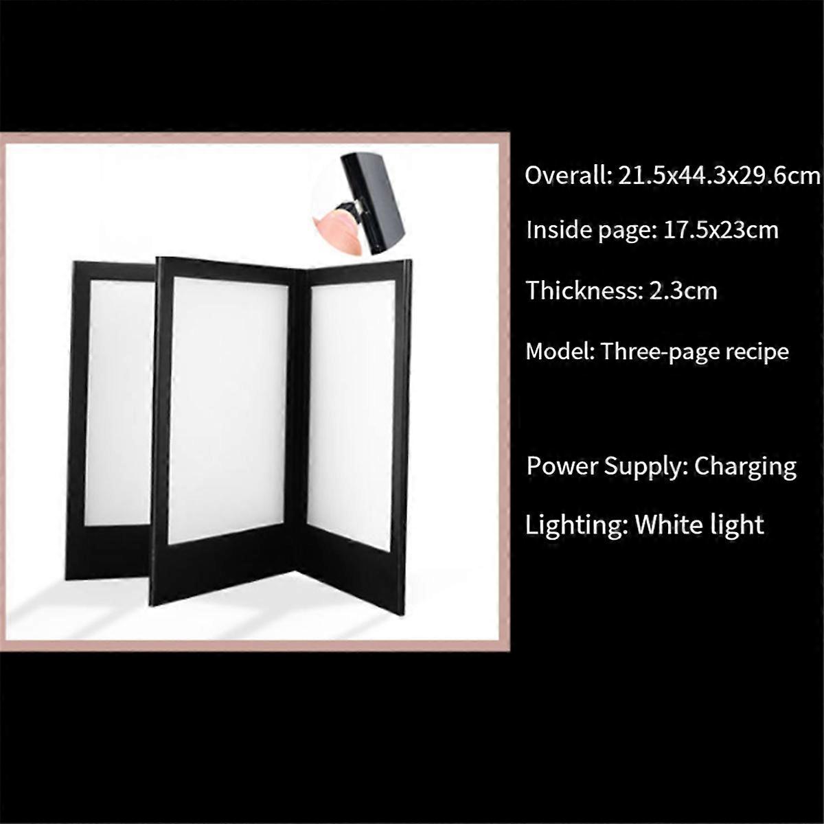 Rechargeable LED Light Menu Book PU Leather Display Book Night Club ...