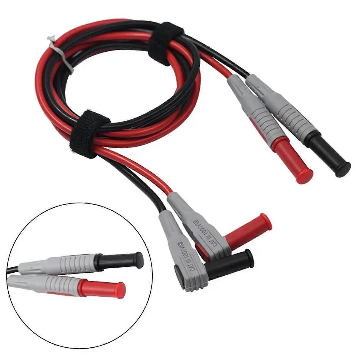 2Pcs Multimeter Test Cable Banana Plug 90 Degree to Straight Test ...