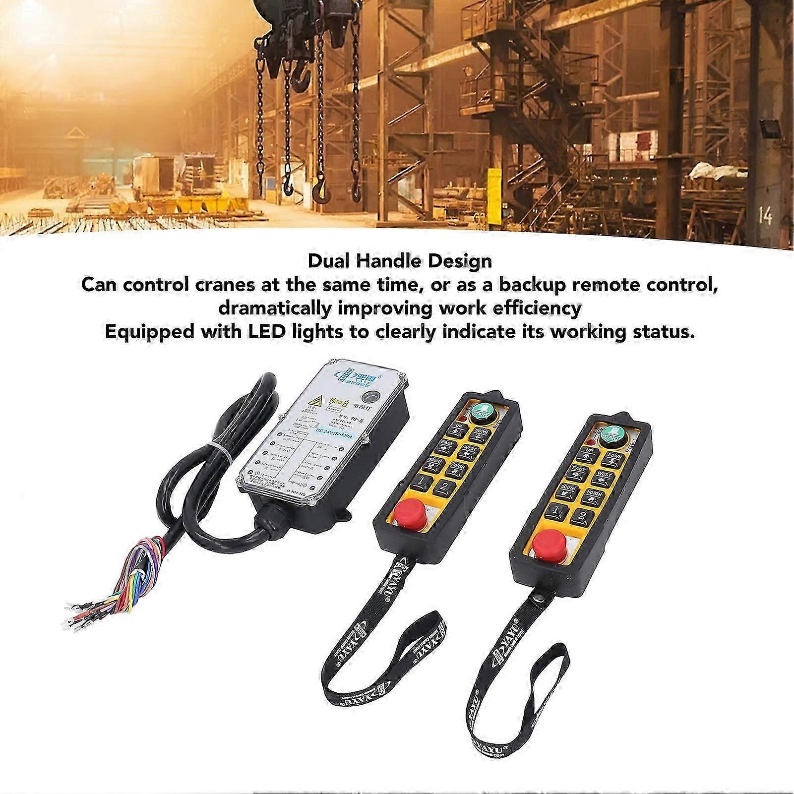 Crane Industrial Remote Control Dual Handle 6 Keys Electric Lift ...