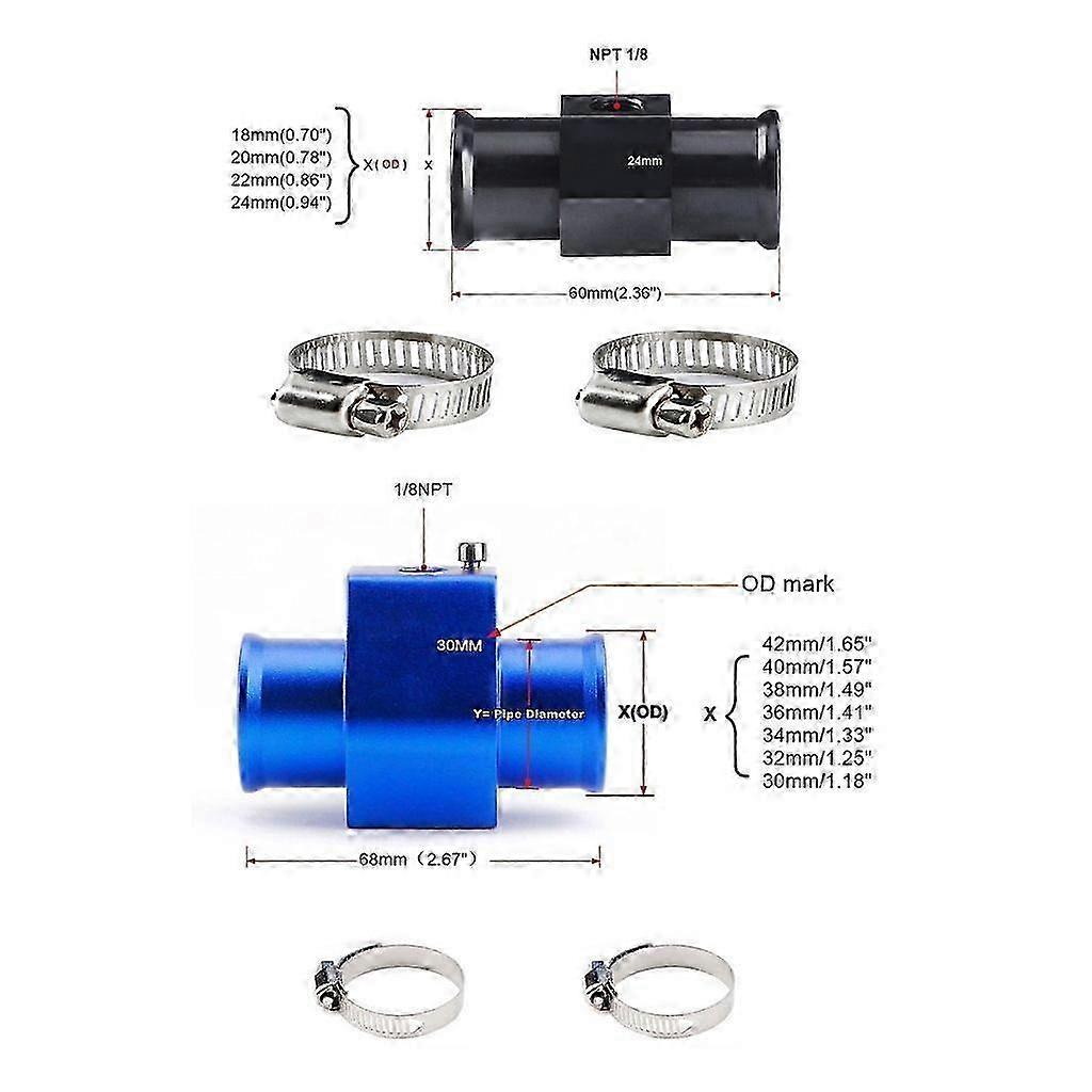 Water Temp Gauge Joint Water Temp Meter Joint Temp Hose Adapter ...