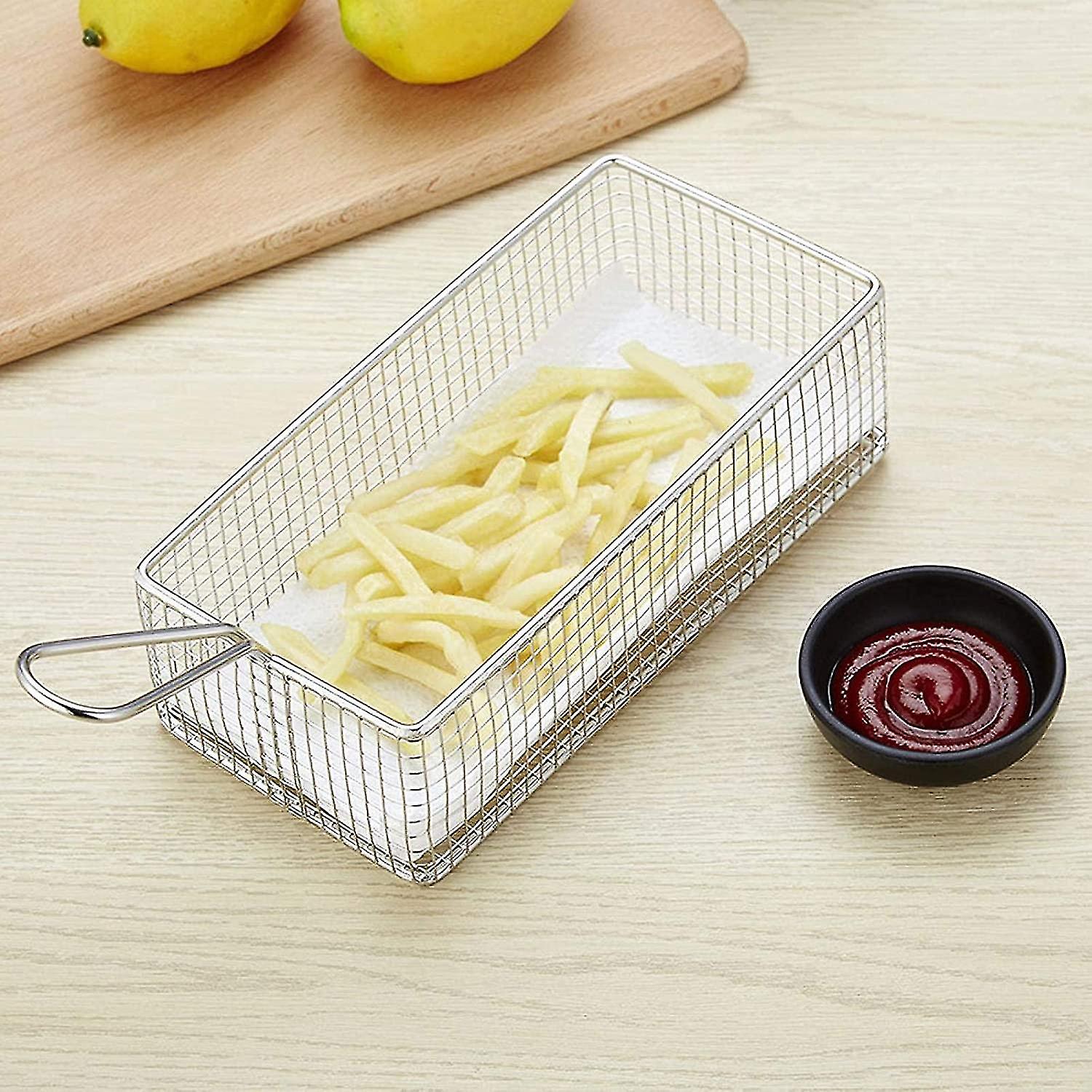 Mini Individual Fries Baskets, Stainless Steel French Fries Basket Mesh ...