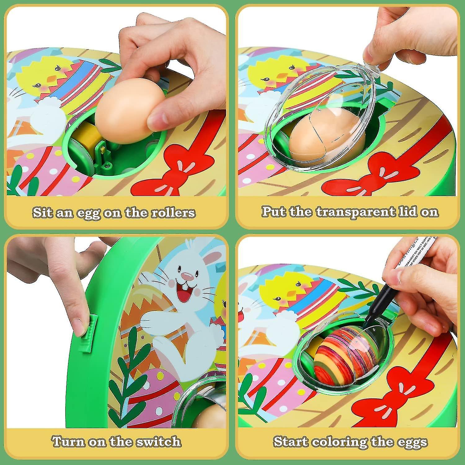 Easter Egg Decorating Kit - Easter Egg Spinner A-mazing Egg Coloring Kit With 8 Easter Egg ...