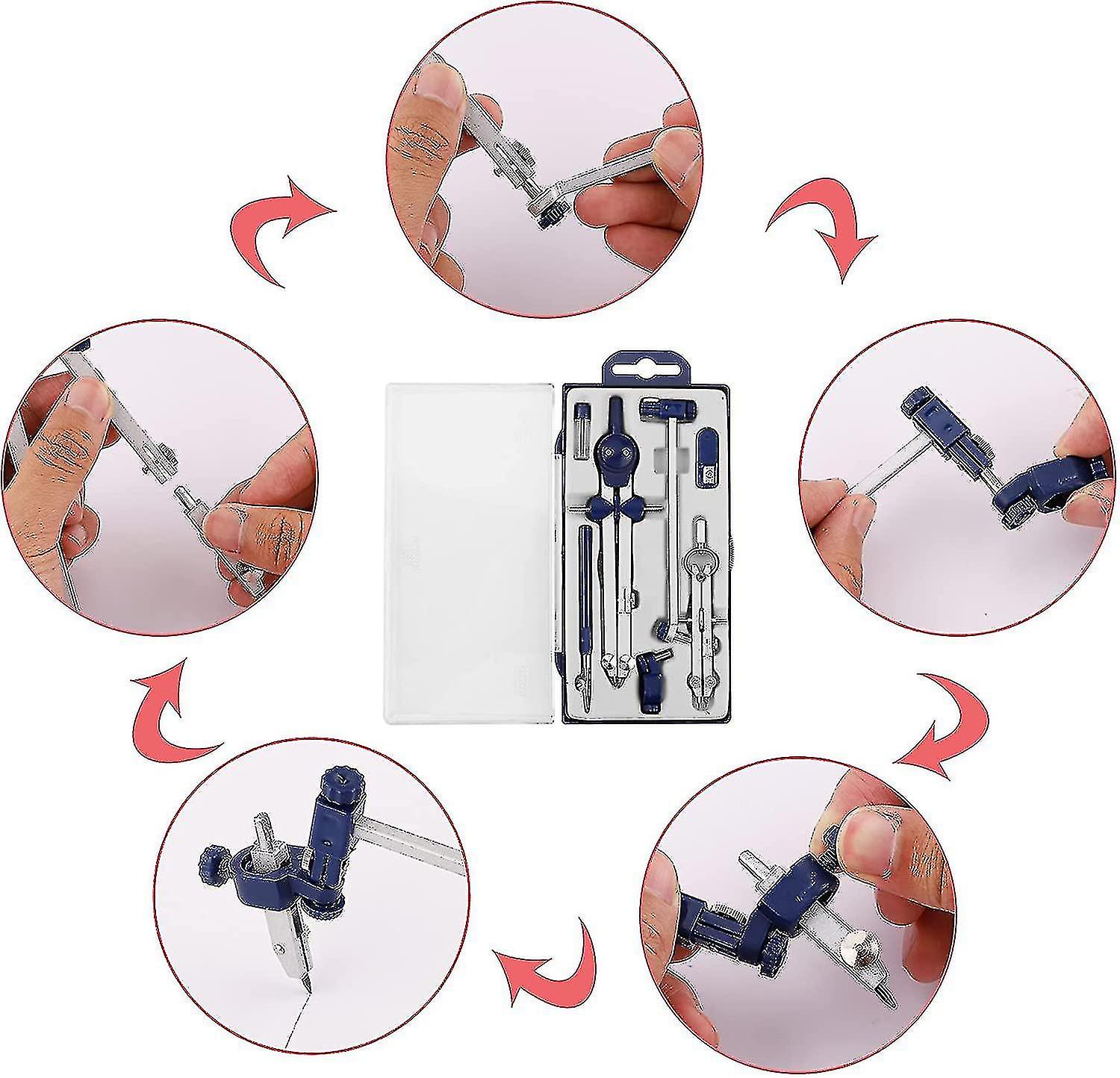 Geometry Set,professional Compass Set Compass Drawing Tool Math Compass ...