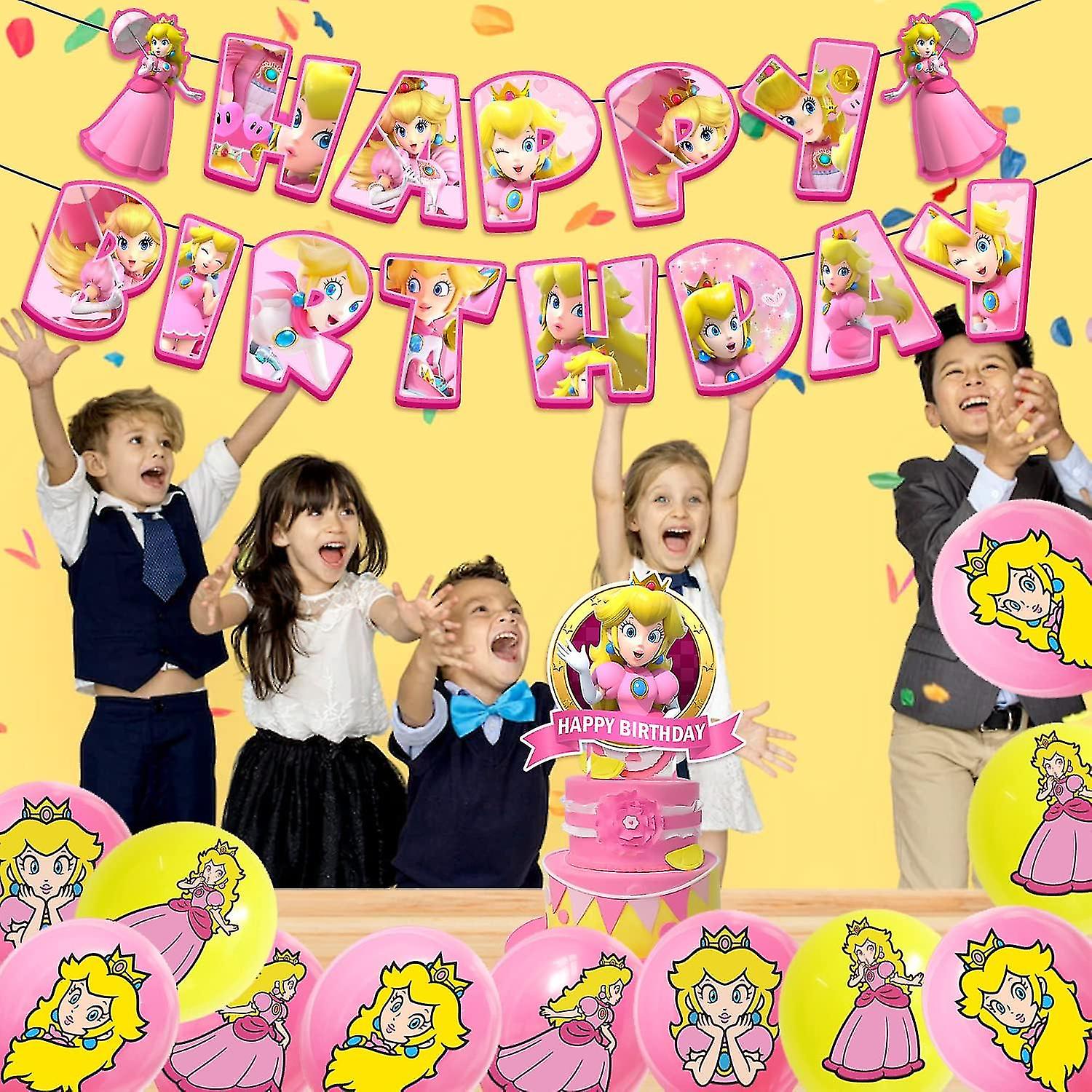 22 Pcs Princess Peach Birthday Party Supplies, Princess Peach Party ...