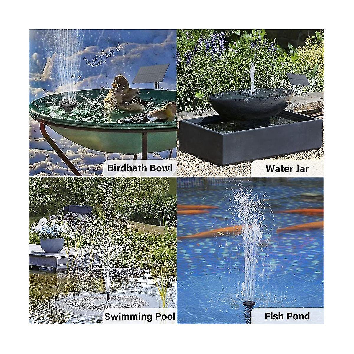 180L / H solenergi springvand pumpe vandpumpe til fuglebad have baghave ...