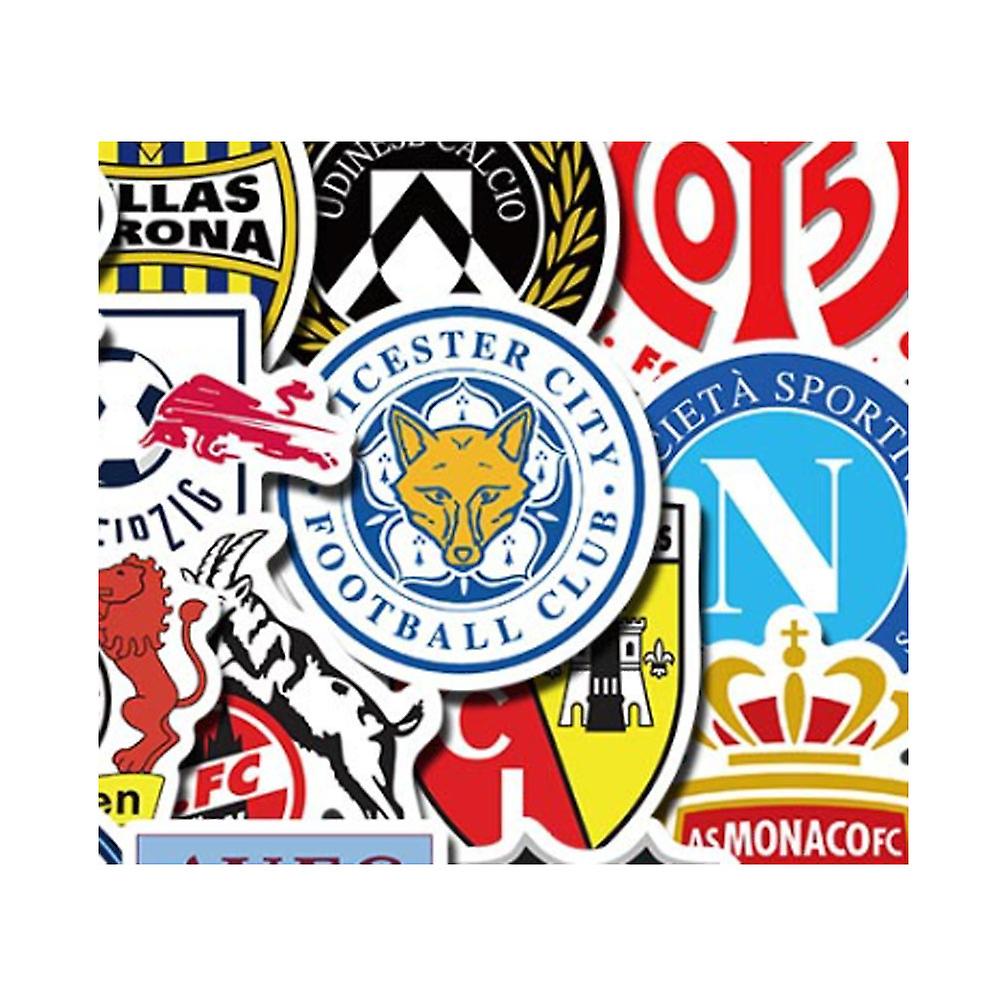(C)50Pcs Stickers, Football Club Sticker Packs, Waterproof Vinyl World ...