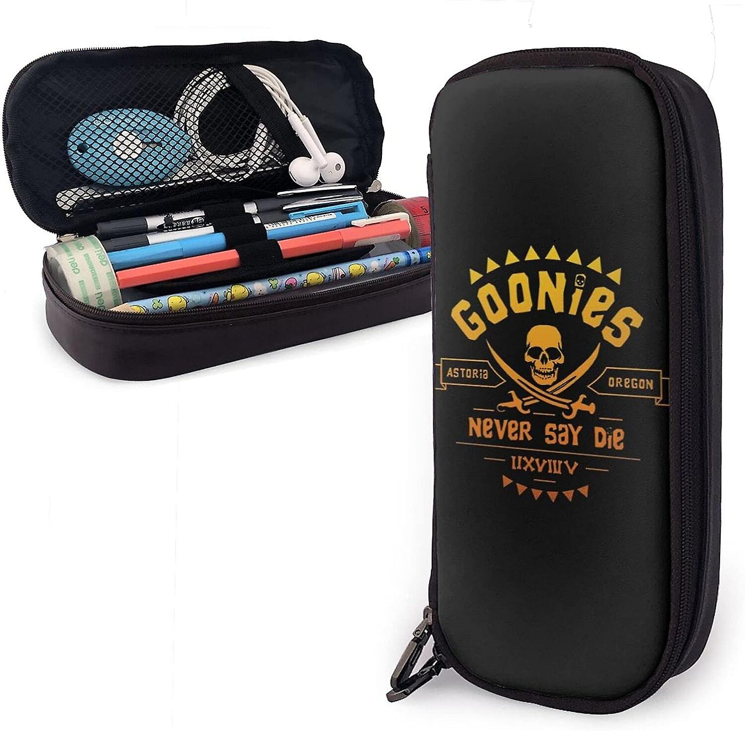 Goonies Never Say Die Leather Pencil Case Big Capacity with Zipper ...