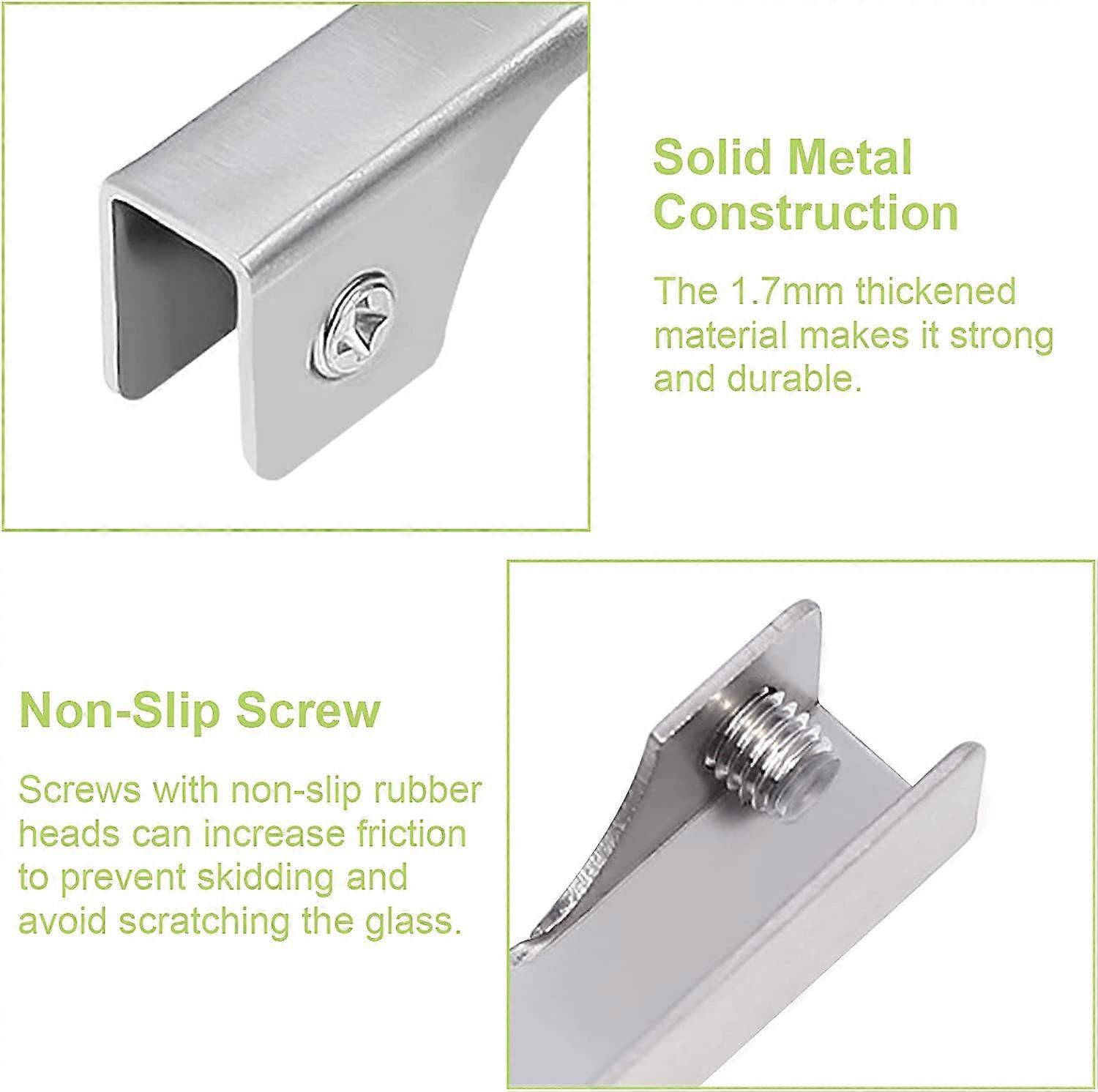 Glass Clamp, 4 Pieces of L Shaped Stainless Steel Glass Connectors, for ...