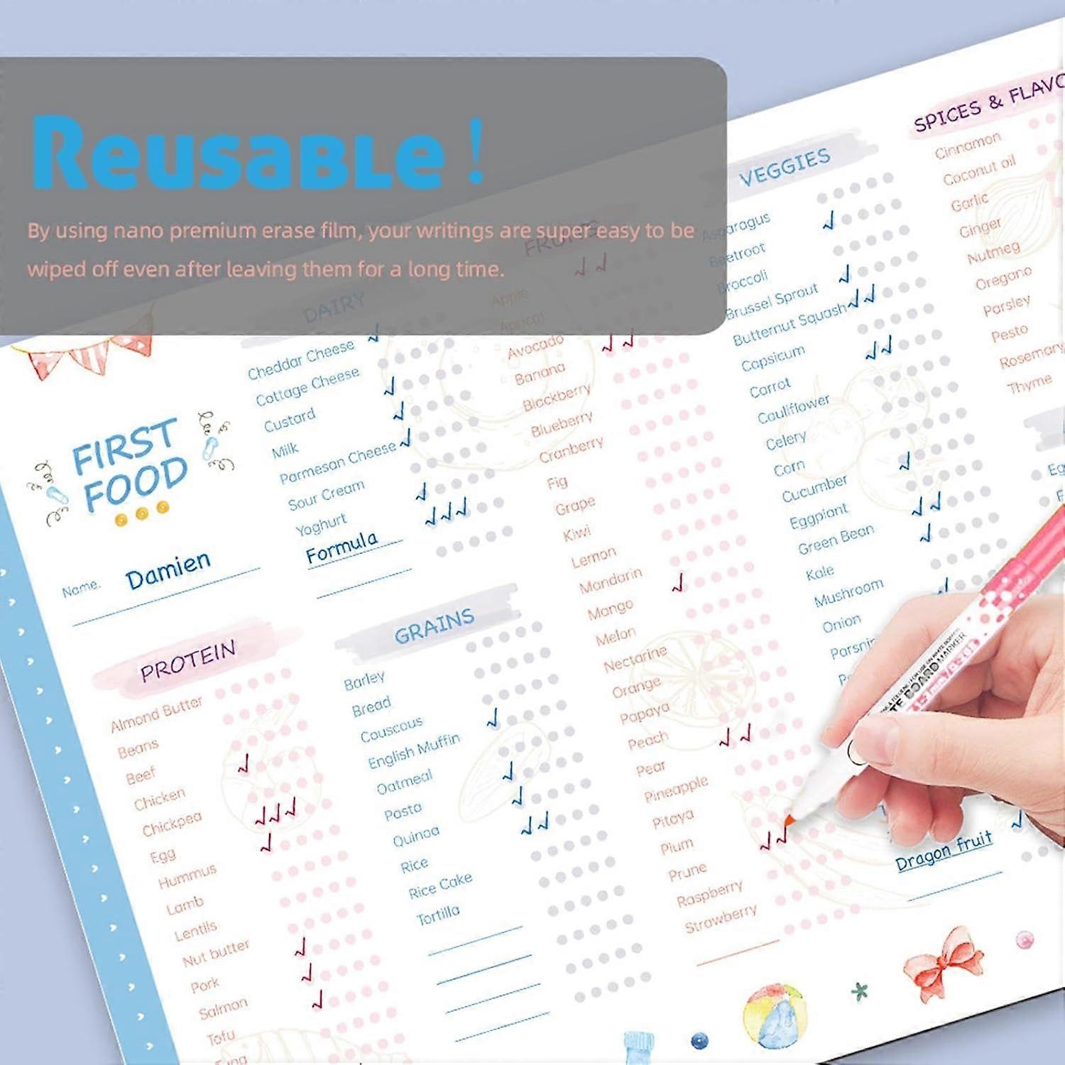 First Foods Tracker - Magnetic Daily Food Chart - Magnet Baby Weaning ...