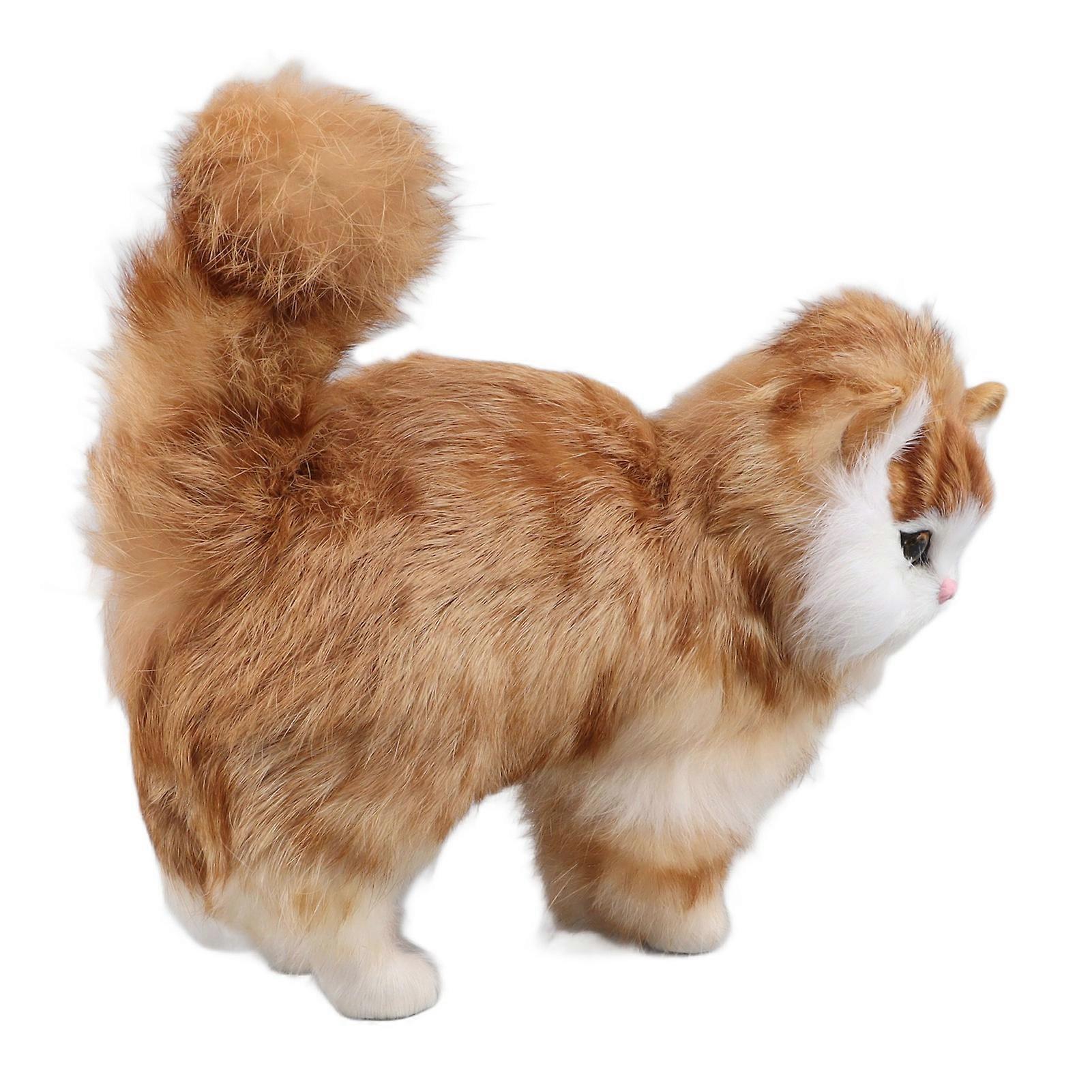 Simulated Cat Plush Toy Realistic Adorable Cat Stuffed Animal Doll Toy ...