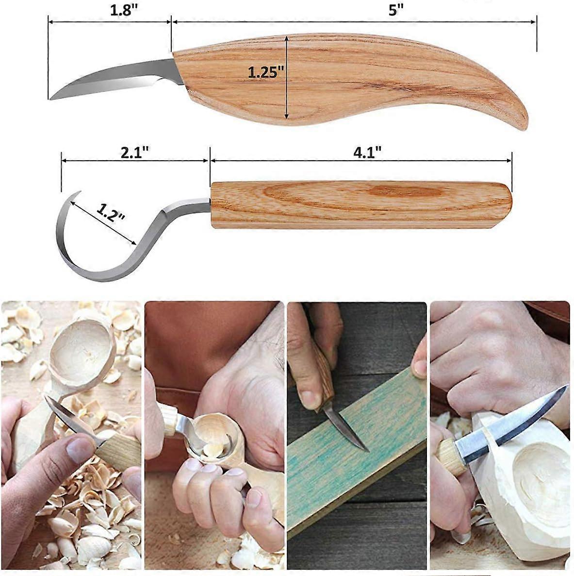 Wood Carving Tool Set, 3 in 1 Wood Carving Kit, Include Chisel Hook ...