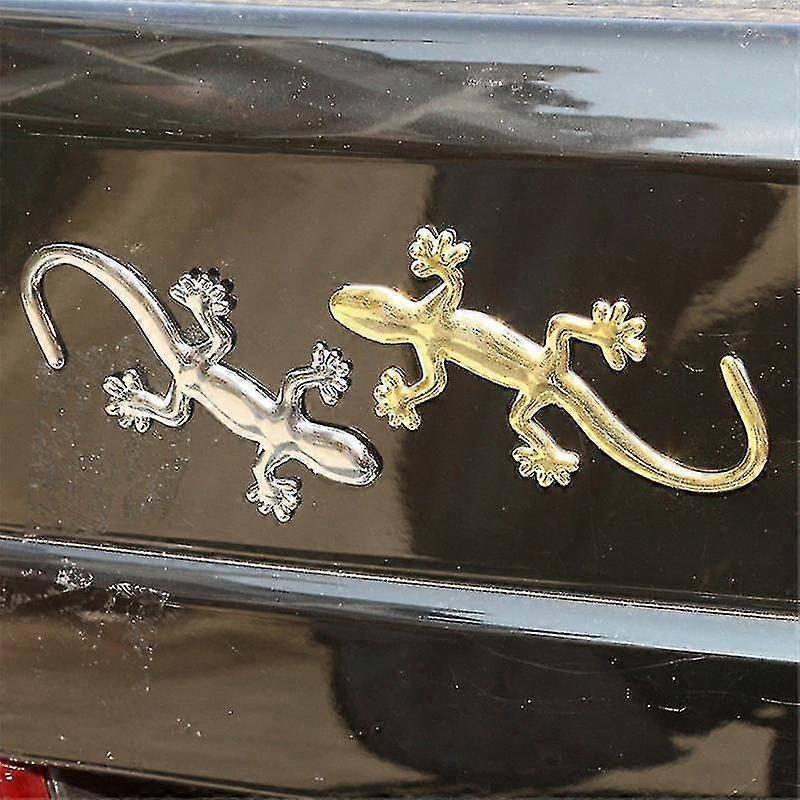 3d Lizard Gecko - Die Cut Gold Silver Decal Bumper Sticker | Fruugo UK