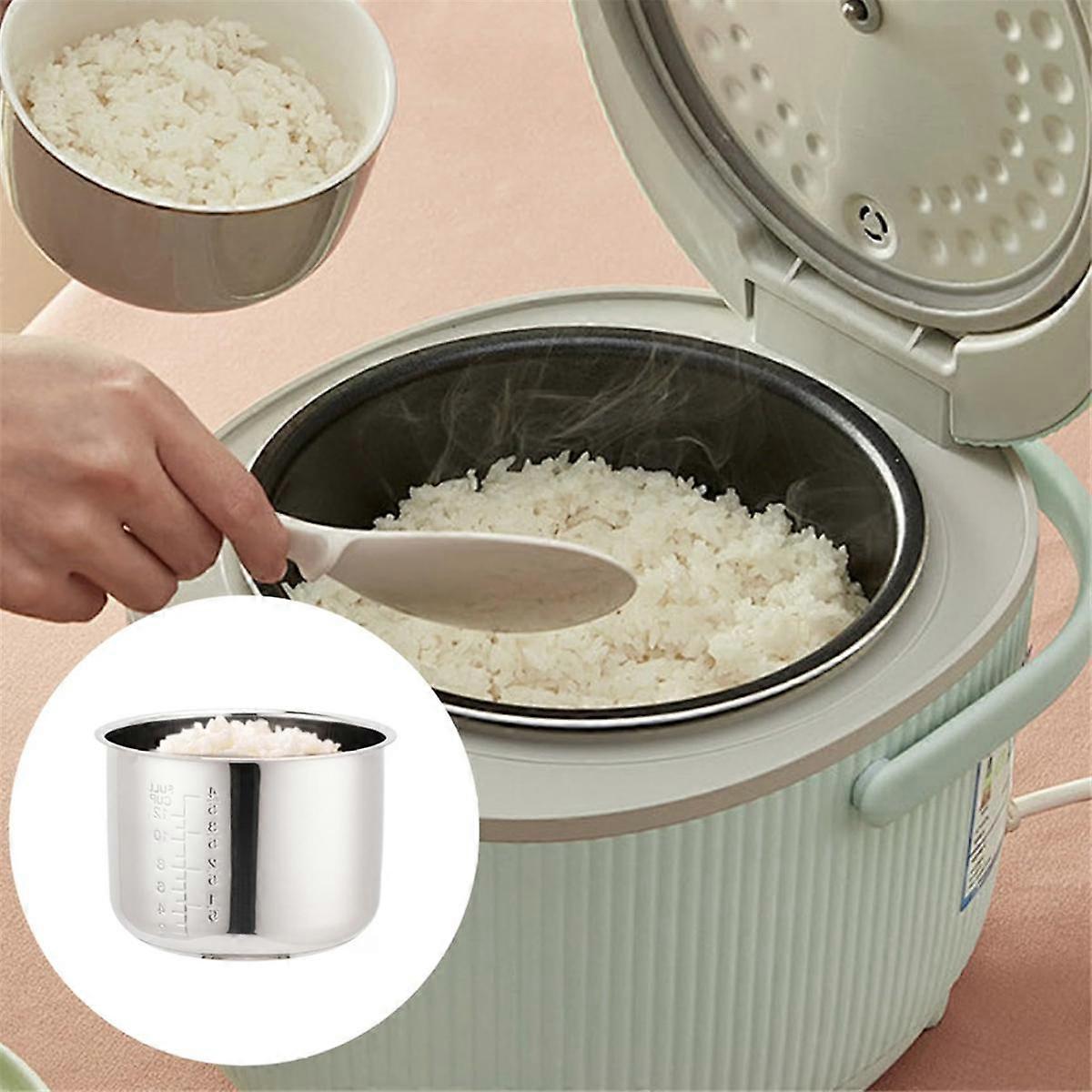 Stainless Steel Rice Cooker Inner Pot 5L,with Scale for Rice Pot Rice ...