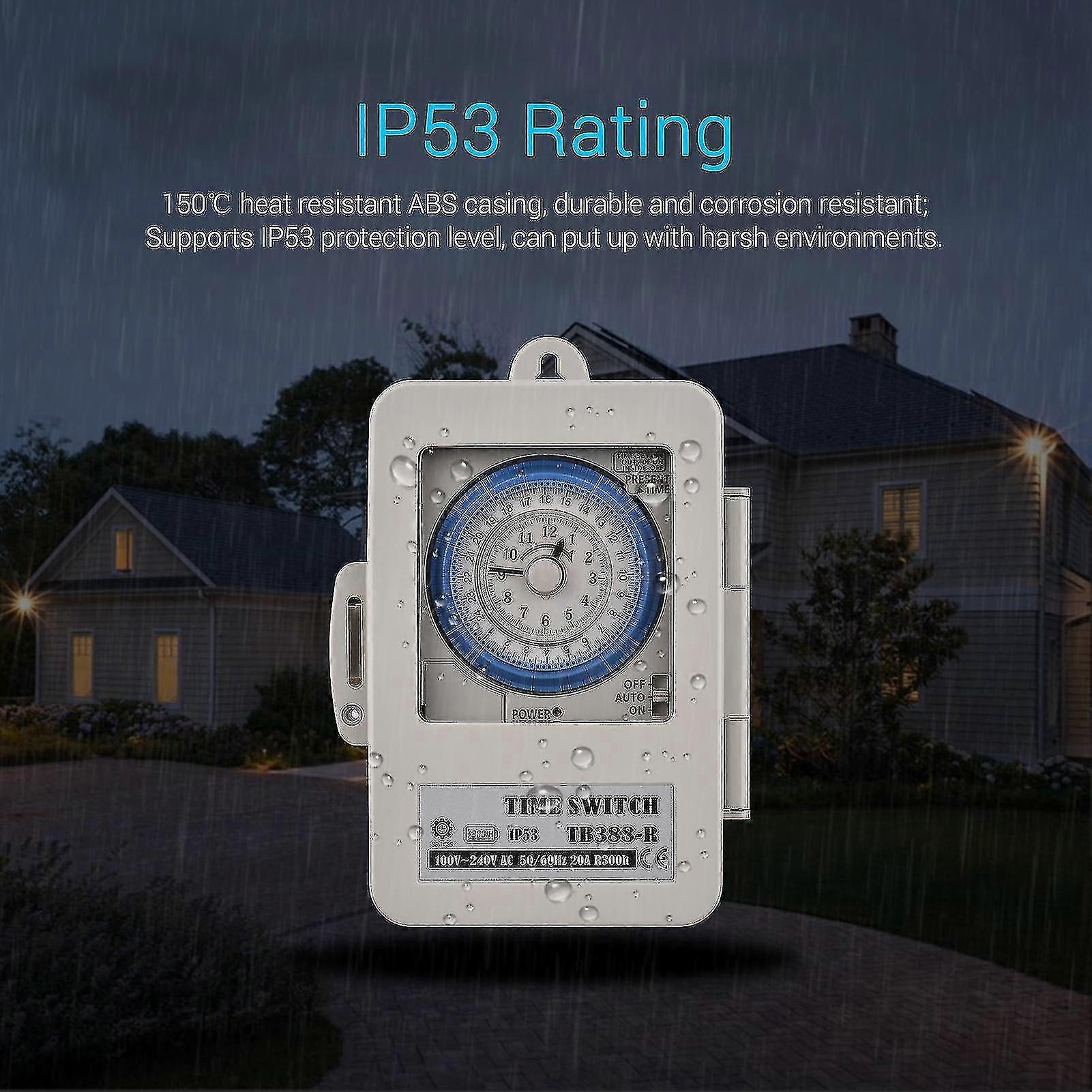 Mechanical 24 Hours Timer Switch Ip53 Rating Programmable Electrical ...