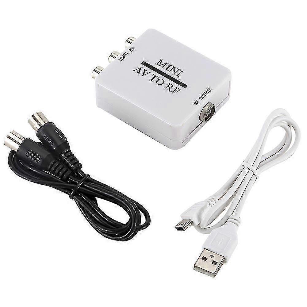 AV to RF Converter with RF 67.25 MHz 61.25 MHz Frequency for TV VHS DVD ...