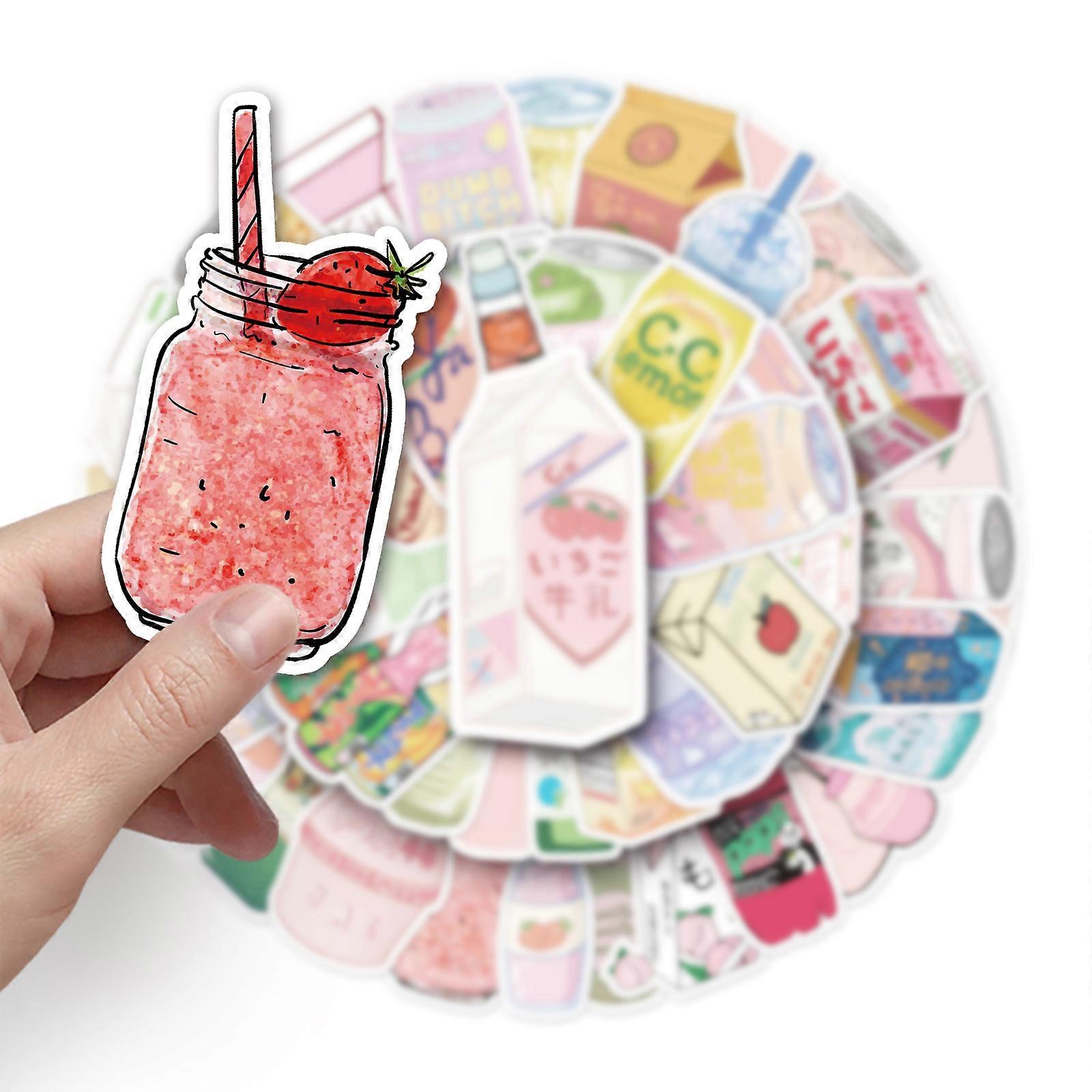 50 Pcs Boba Stickers Kawaii Bubble Tea Stickers, Waterproof Cute ...