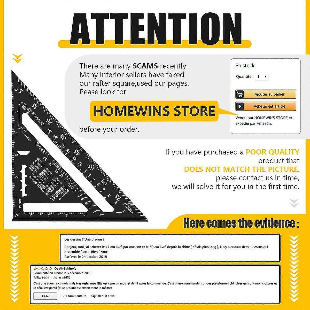 Professional Imperial Triangle Square Carpentry Angle Ruler Protractor ...