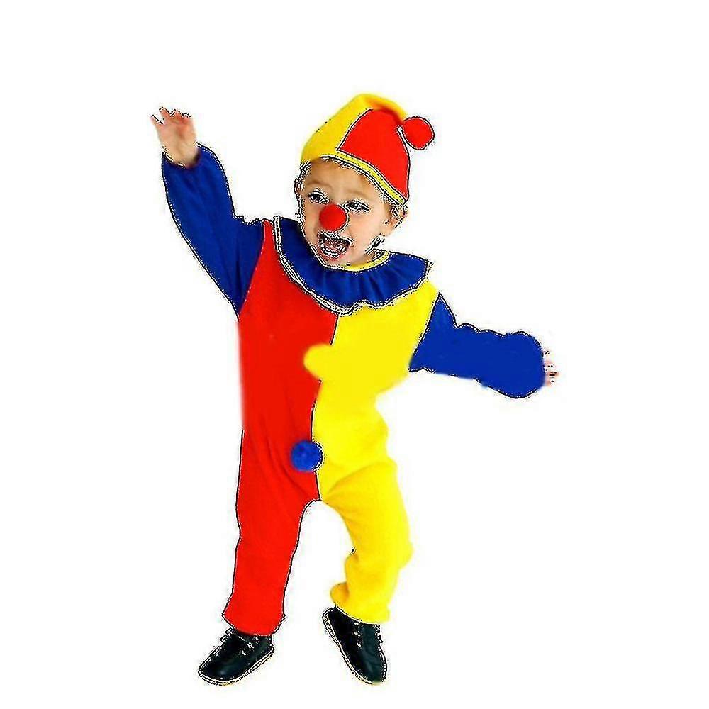 Halloween Clown Costume Kids Jumpsuit With Clown Nose And Clown Hat ...