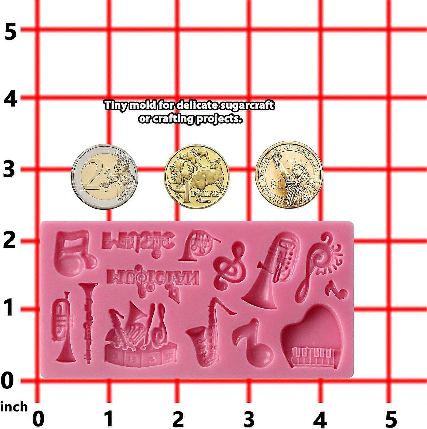 Mini Musical Instruments Clef Notes Silicone Candy Mold for Cake ...