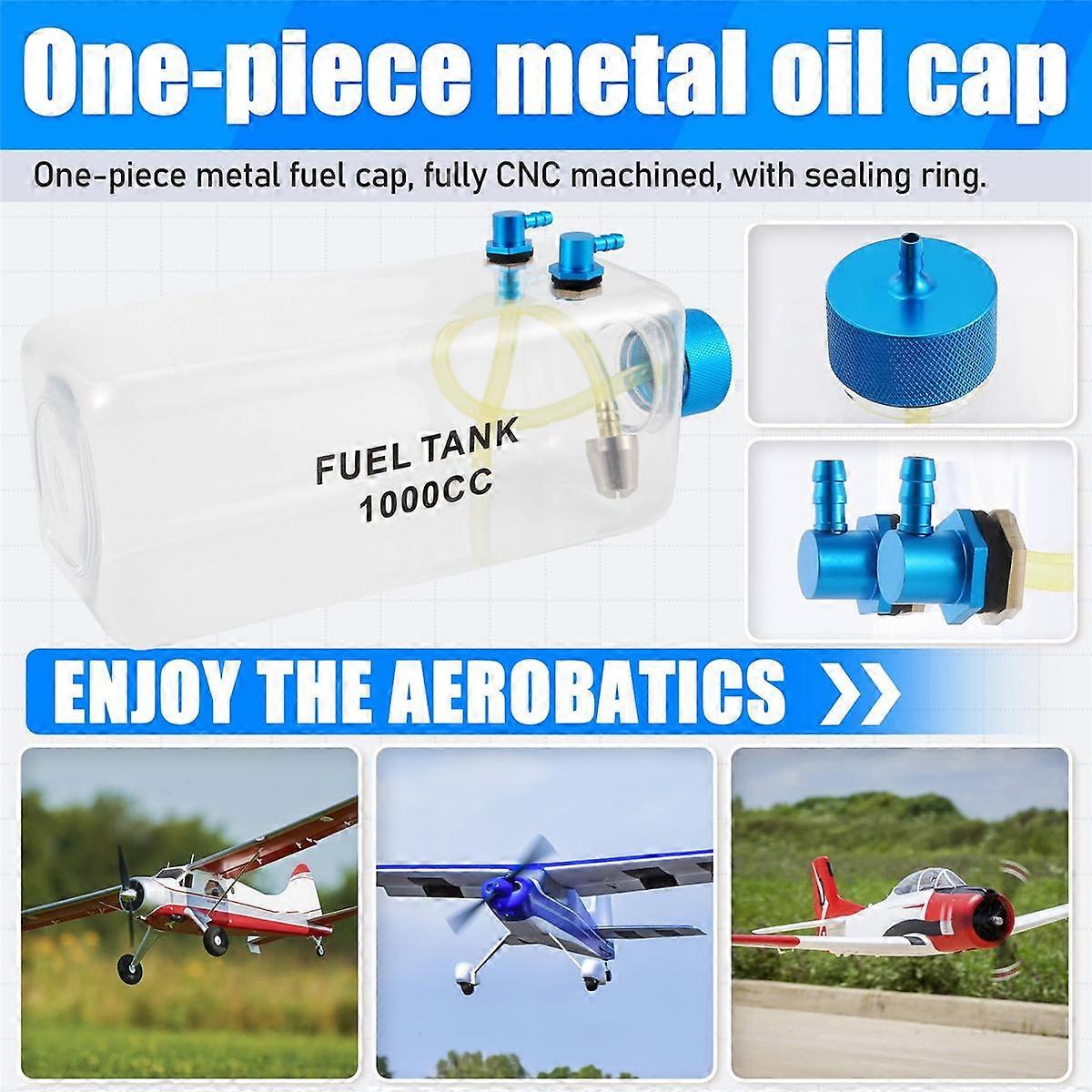 Fuel Tank Petrol Transparent Plastic Bottle 1000CC CNC for RC Gas and ...