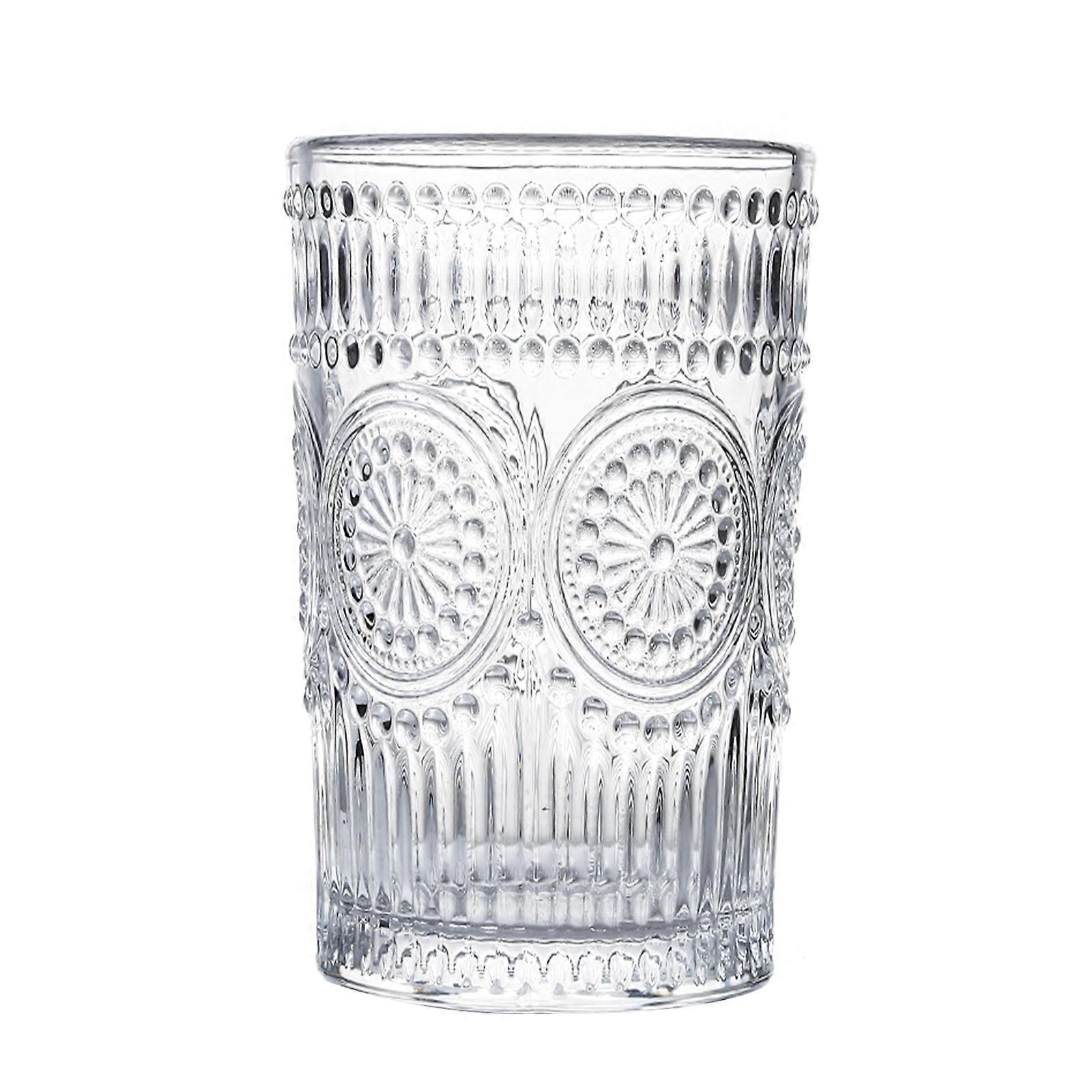 Vintage relief glass Drinking Glasses Drinkware Embossed Designs ...