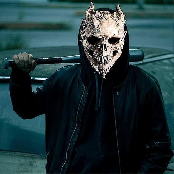 Skull Skeleton Mask Horror Demon Creepy Full Head Mask Latex Evil Mask ...