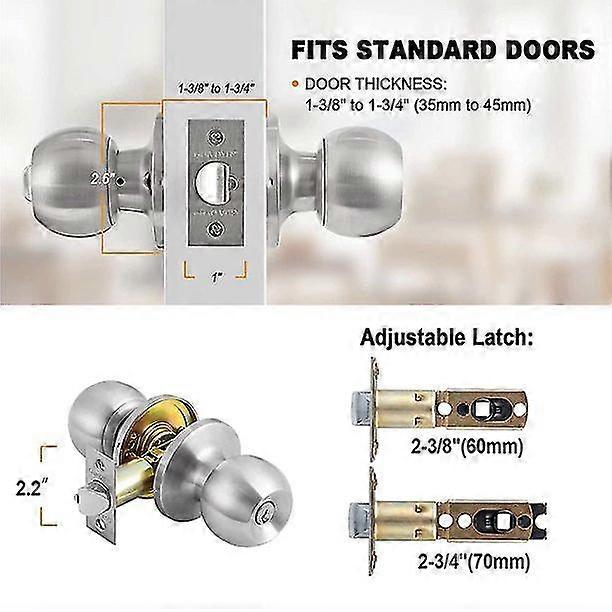 Stainless Steel Ball Lock Entrance Door Handle Lock Set Stainless Steel ...