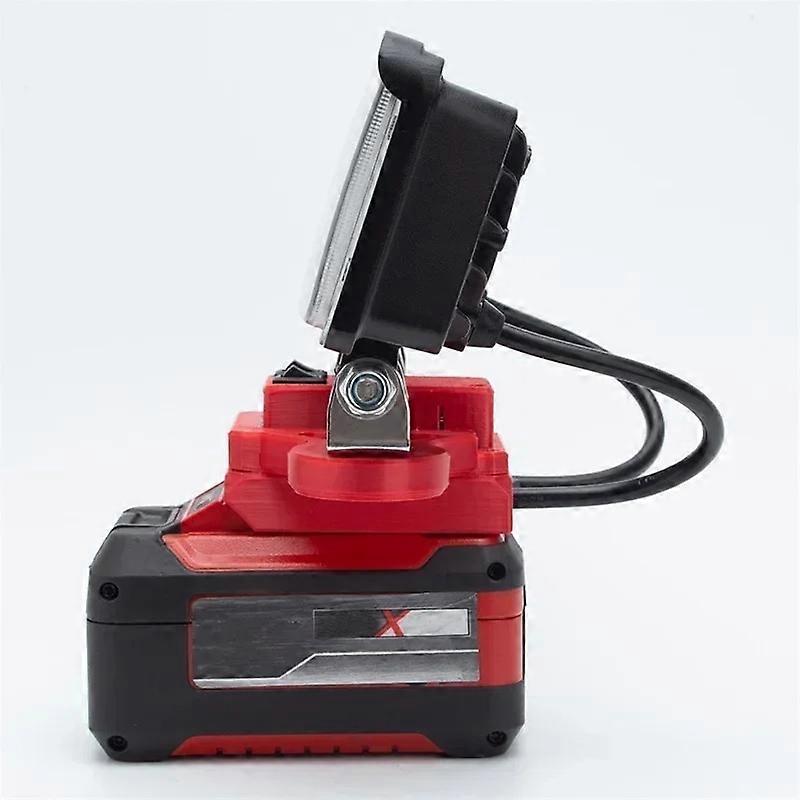 12W Cordless LED Worklight 5600LM 2head USB Fast Charge for OZITO 20V ...