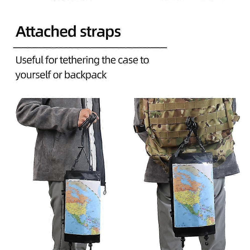 Map Case, Waterproof Military Hiking Map Pouch Holder With Clear Window ...