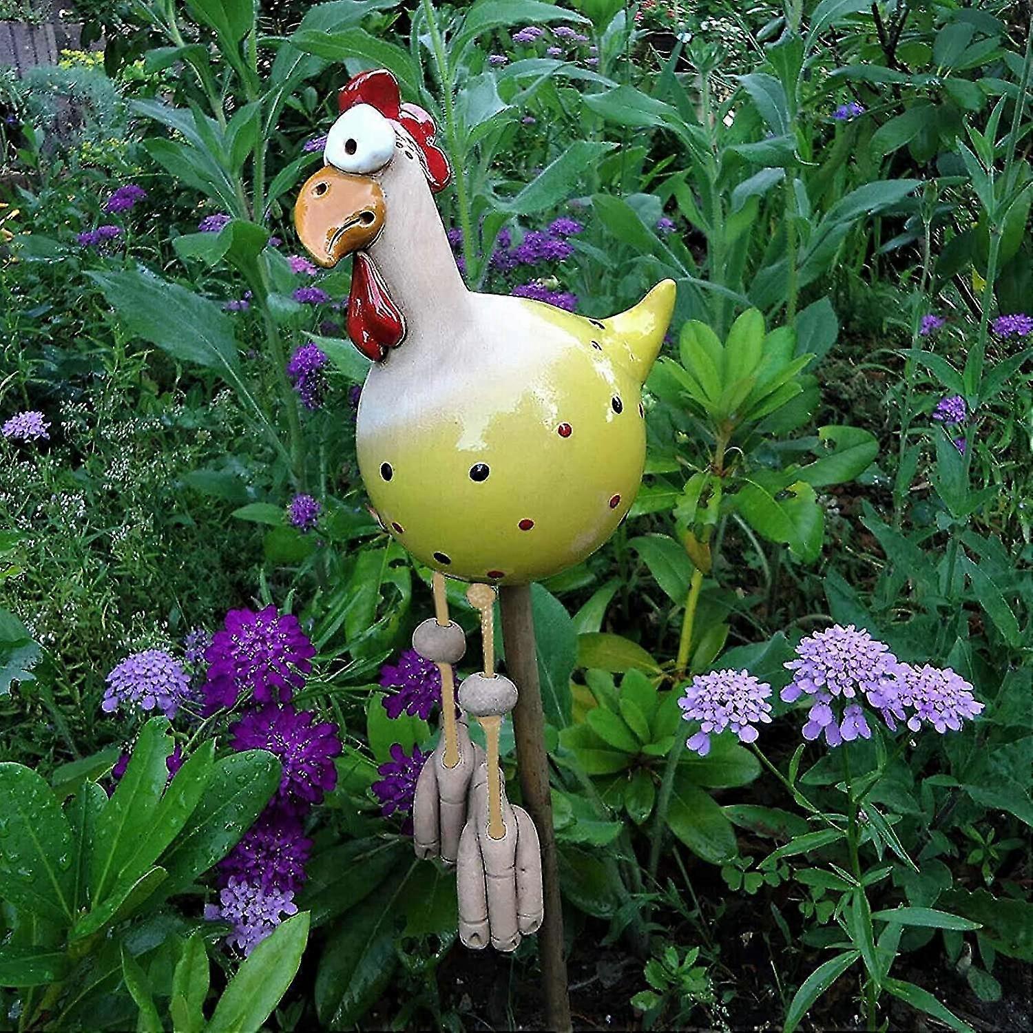 Decorative Hen Decorative Statues Garden, Funny Resin Chicken Garden ...