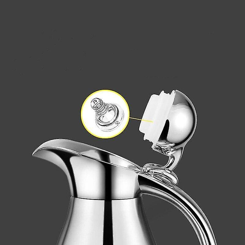1.5l Coffee Pot Milk Tea Jug European Vacuum Insulation Double(white ...