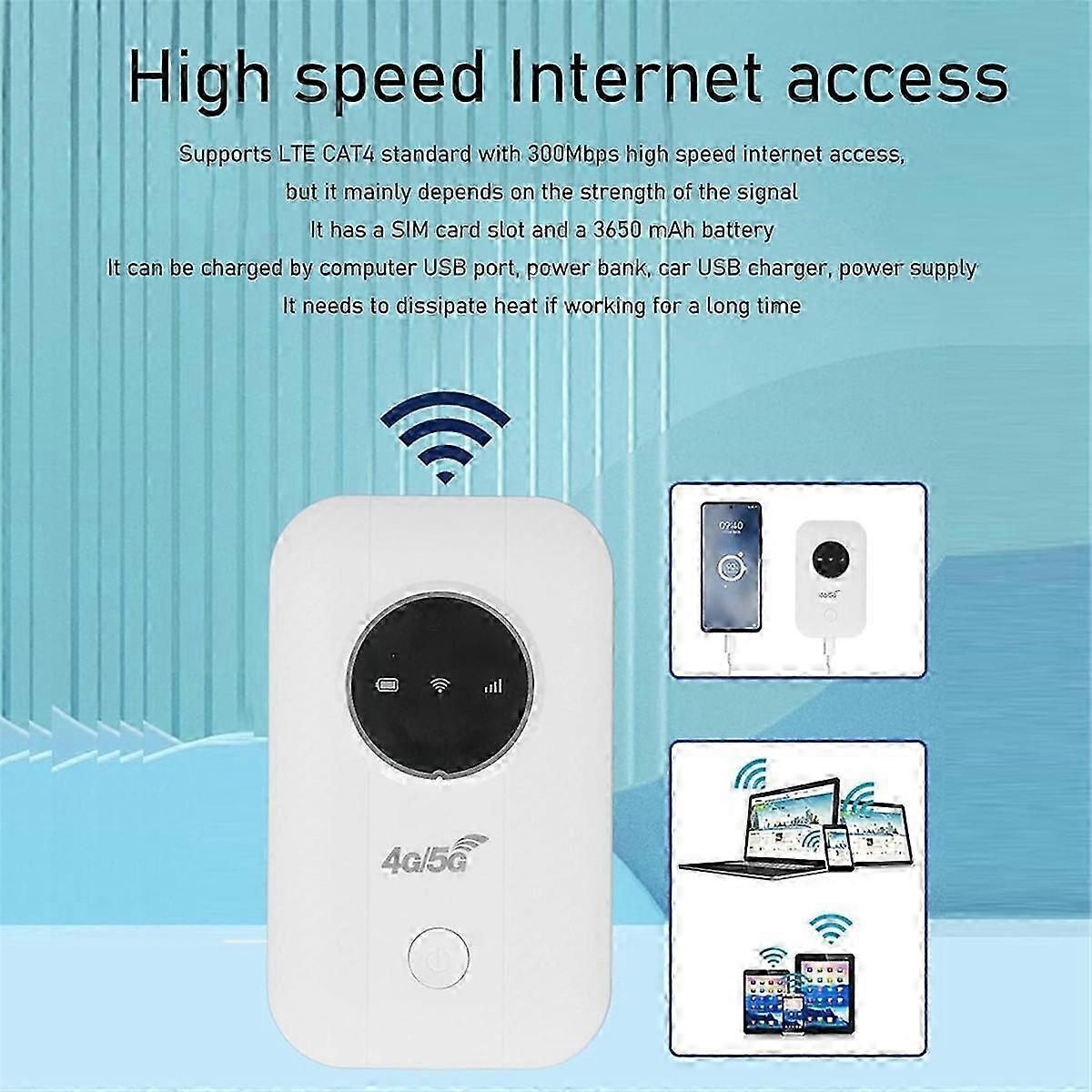 LTE 4G 5G Modem Router, 300Mbps Hotspot Up to 10 Devices, SIM Card Slot ...