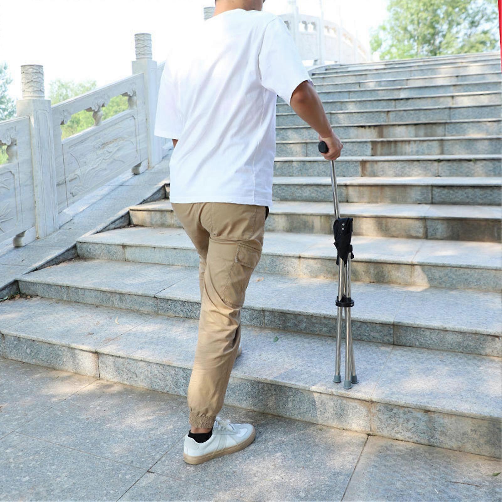 Elderly Walking Stick With Seat Outdoor Portable Telescopic Hiking Pole ...