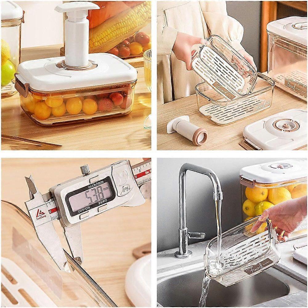 Vacuum containers Vacuum food storage containers Kitchen 1.2L+2.1L ...