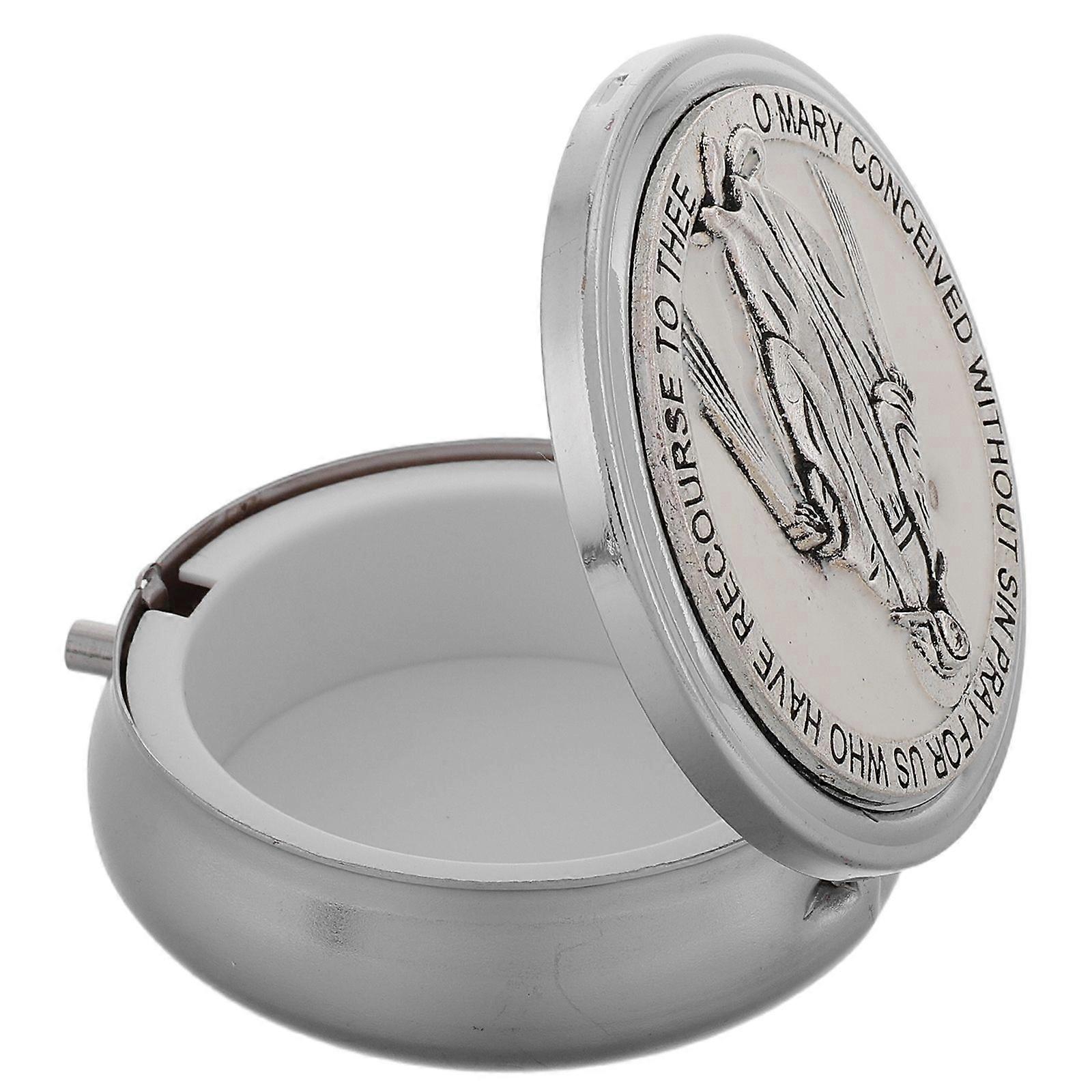 2pcs Rosary Jewelry Box: Portable Religious Mini Zinc Alloy Keepsake ...