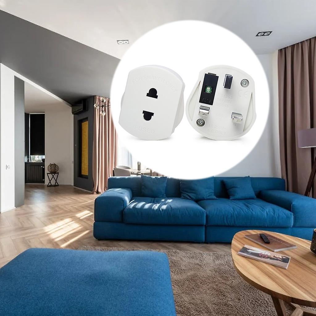 Adaptor Plug Uk 1a Charger Adapter Shaver Socket 2 Pin To 3 Pin ...